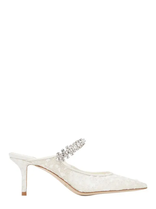 JIMMY CHOO Bing 65 Pointed-toe High-heeled Mules - White