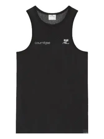 COURREGES Logo Mesh Vest - Black