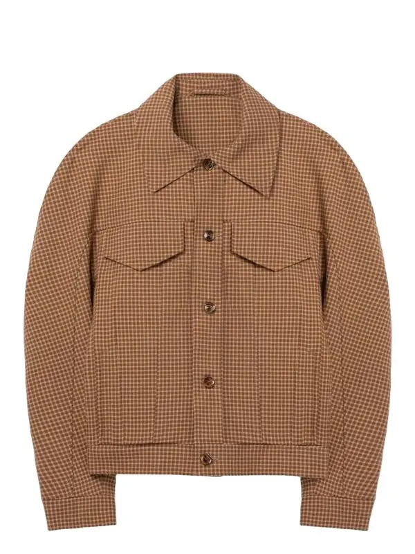 Séfr Matthieu Checked Shirt Jacket - Brown