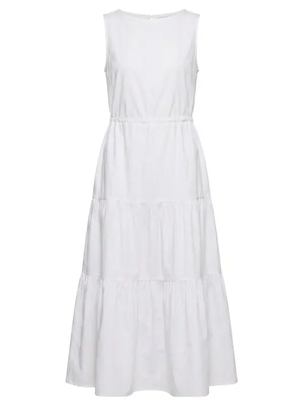 Peserico Sleeveless Ruffled Midi Dress - Natural White