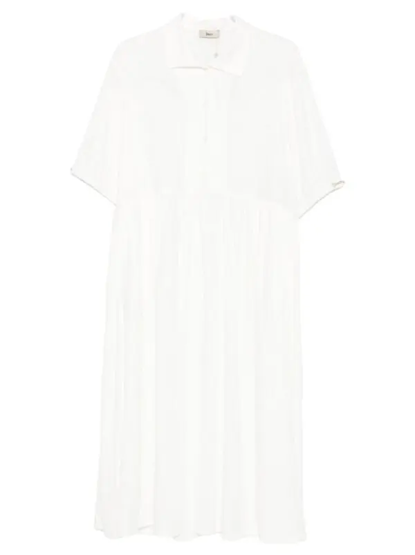 Herno Buttoned Midi Shirt Dress - White