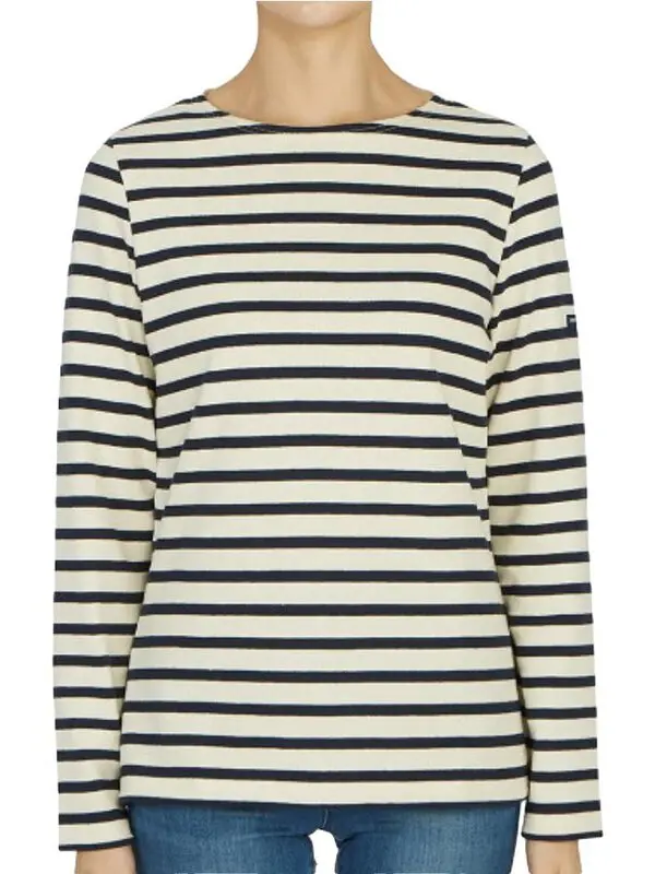 Saint James Striped Long-sleeved T-shirt - White