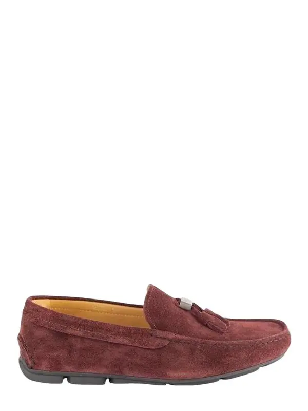 Giorgio Armani Suede Tassel Loafers - Red