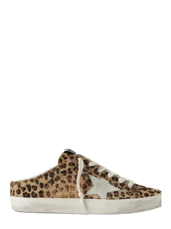 GOLDEN GOOSE Super-star Sabot Leopard-print Calf Hair Slip-on Sneakers - Brown