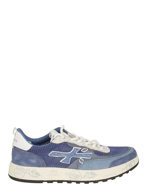 Premiata Appliqué Paneled Sneakers - White