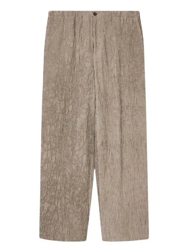 Emporio Armani Button Detailed Wide Leg Pants - Nude