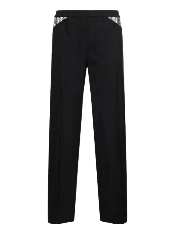 DION LEE Embroidered Wool Casual Pants - Black