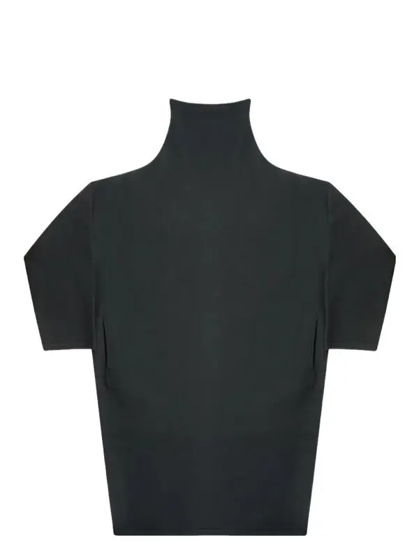 THE ROW Funnel-neck Short-sleeve Top - Black