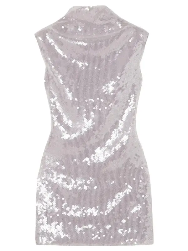 16Arlington Sequined High Neck Mini Dress - Gray