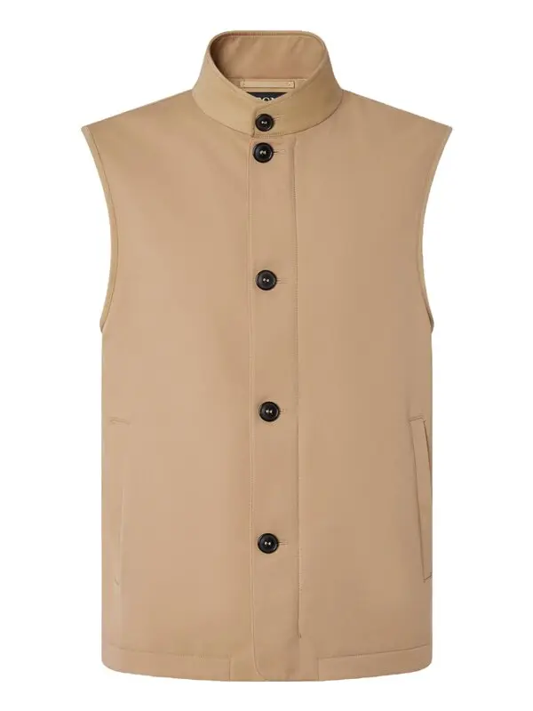 Zegna Stand Collar Gilet - Light Brown