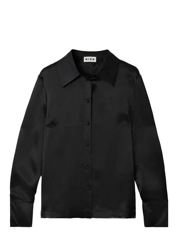 Rixo Silk Shirt - Black