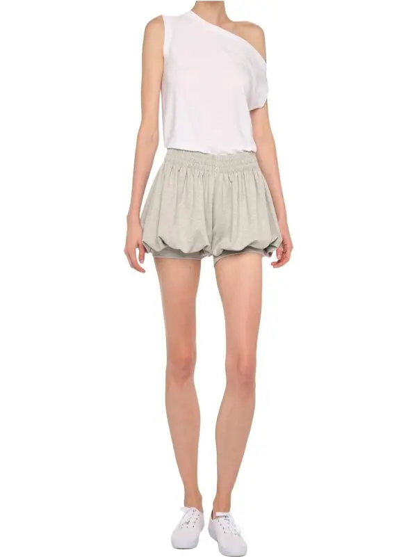 Norma Kamali Boyfriend Puff Short - Light Hemp Gray