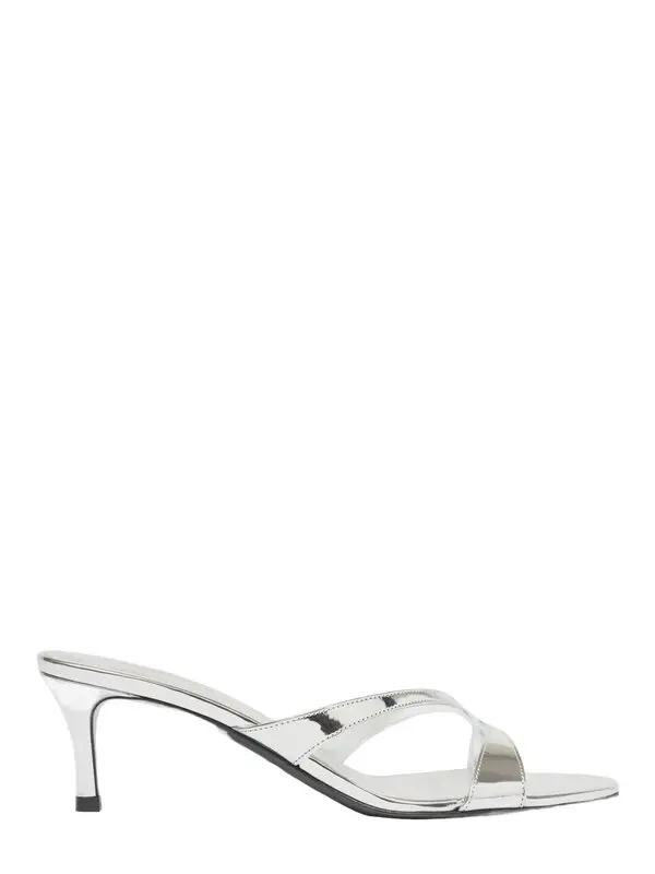SCAROSSO Pauli Kitten Heel Sandals - Silver
