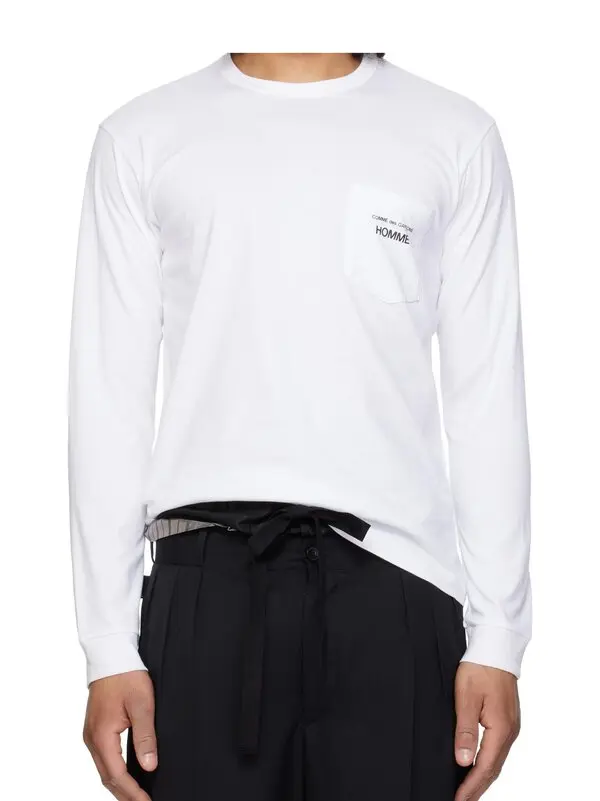 Comme Des Garçons Long Sleeve T-shirt With Pocket - White