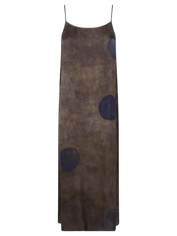 UMA WANG Anaya Strappy Dress - Brown Blue