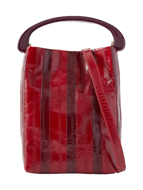 Dries Van Noten Eel-effect Leather Shoulder Bag - Red