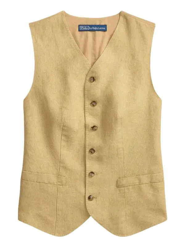 Ralph Lauren Sleeveless V-neck Vest - Nude
