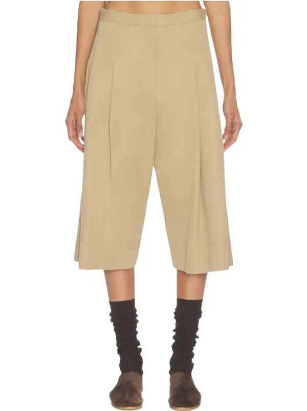 THE ROW Pleated Wide-leg Culottes - Sand