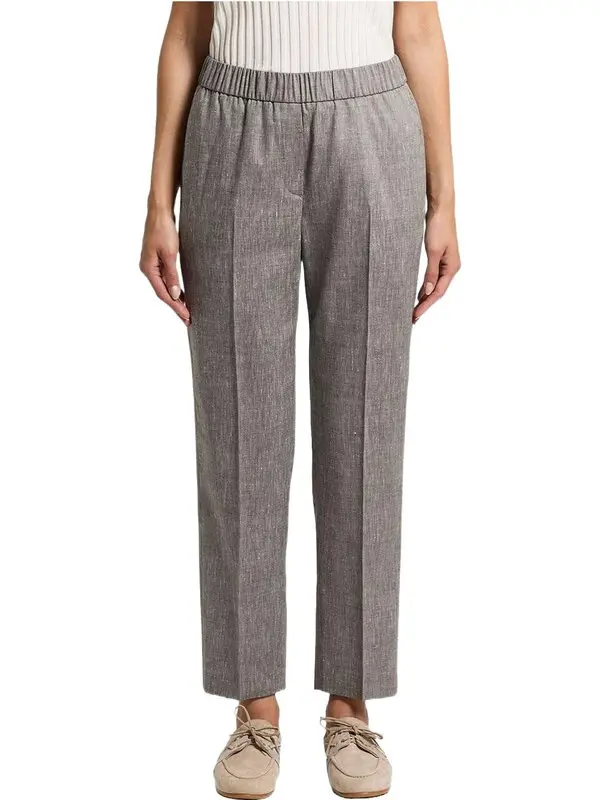 Peserico Elasticated Waistband Trousers - Taupe Brown