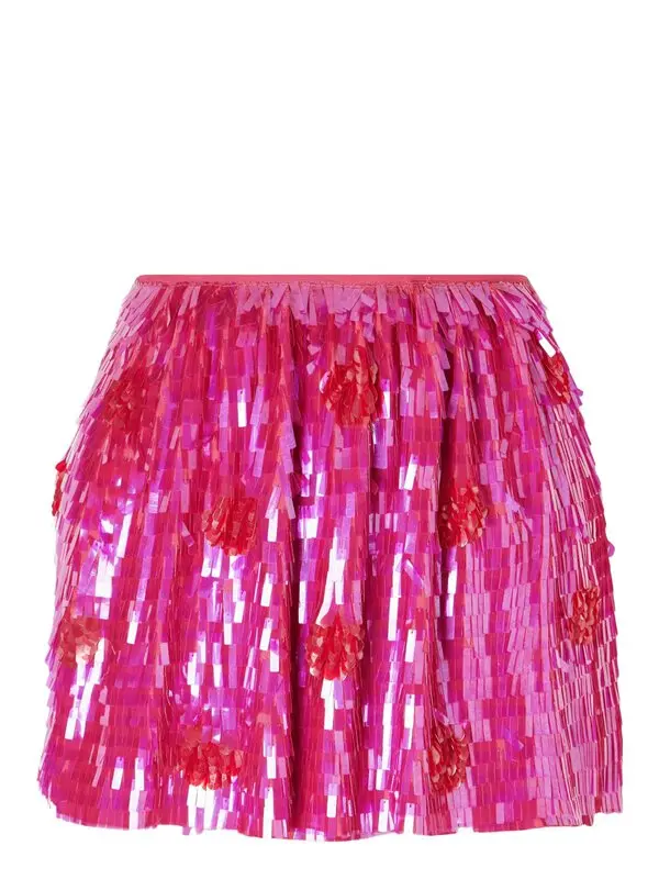 Dries Van Noten Sequin Mini Skirt - Pink