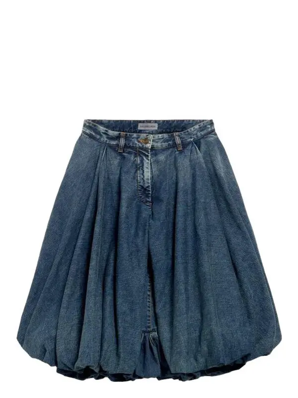 Balenciaga Balloon Denim Shorts - Vintage Dirty Blue