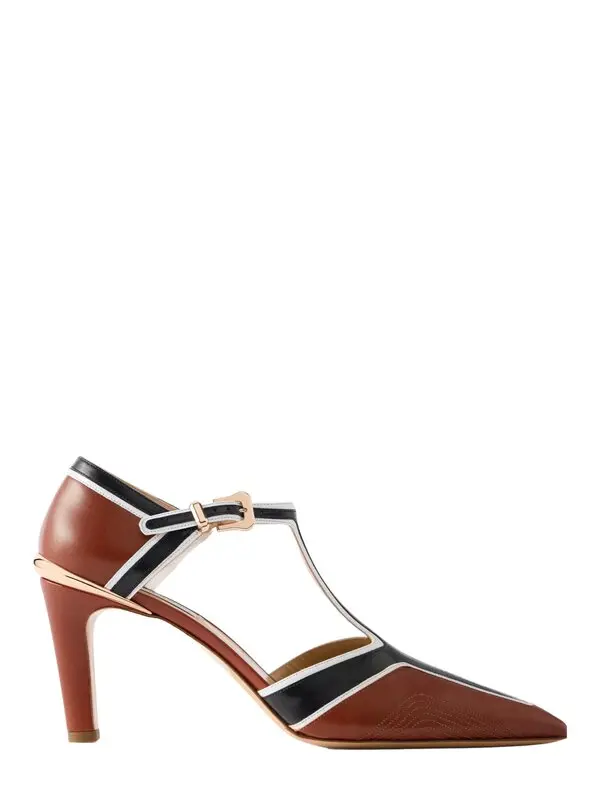Gabriela Hearst Indi Moto Leather Pumps - Brown