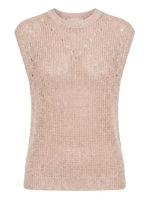 Peserico Sleeveless Sequined Top - Peony Pink