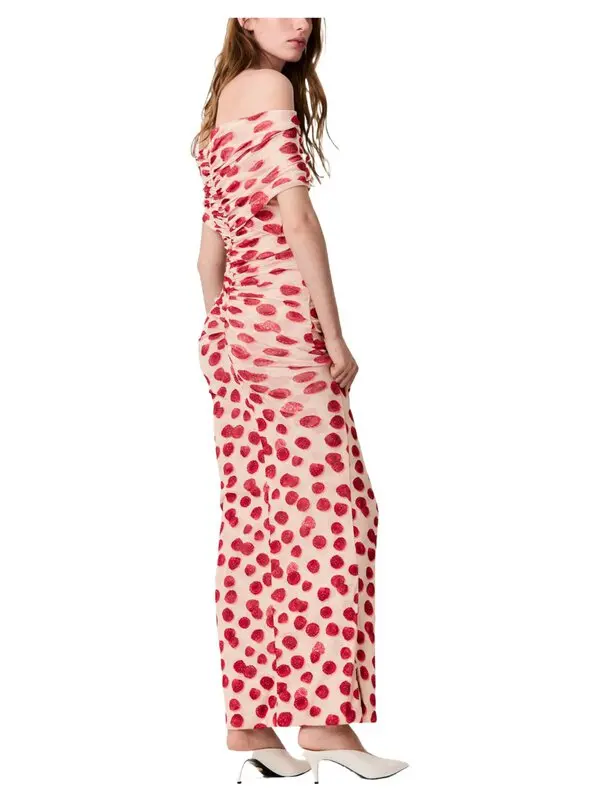 Stella McCartney Printed Chiffon Midi Dress - Nude