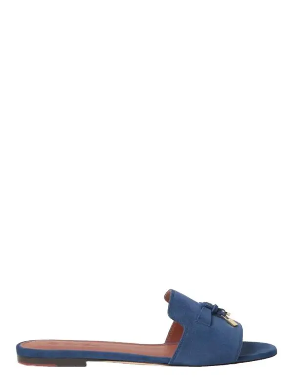 Loro Piana Suede Summer Charms Flat Sandals - Blue