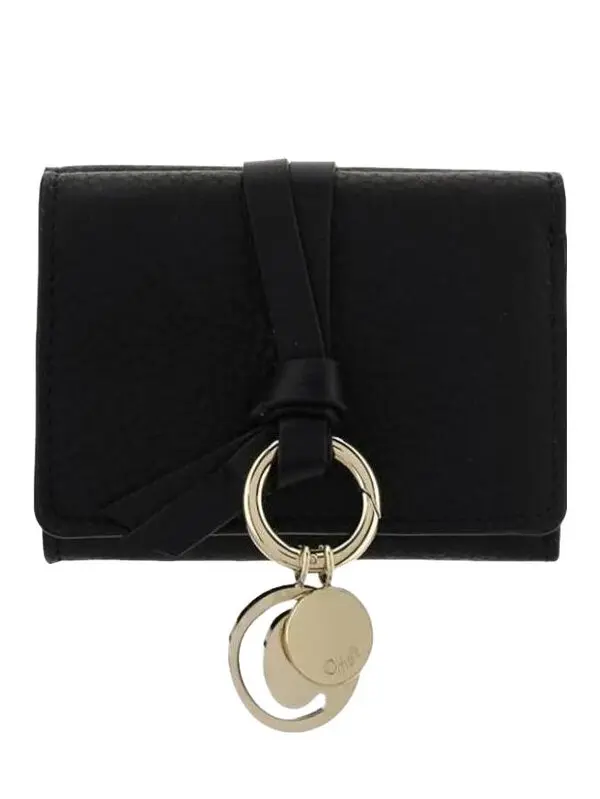 Chloé Alphabet Tri-fold Compact Wallet - Black