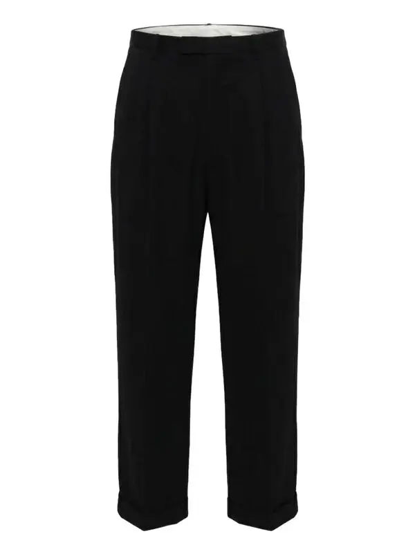Bottega Veneta Light Wool Tapered Trousers - Pair Of Black