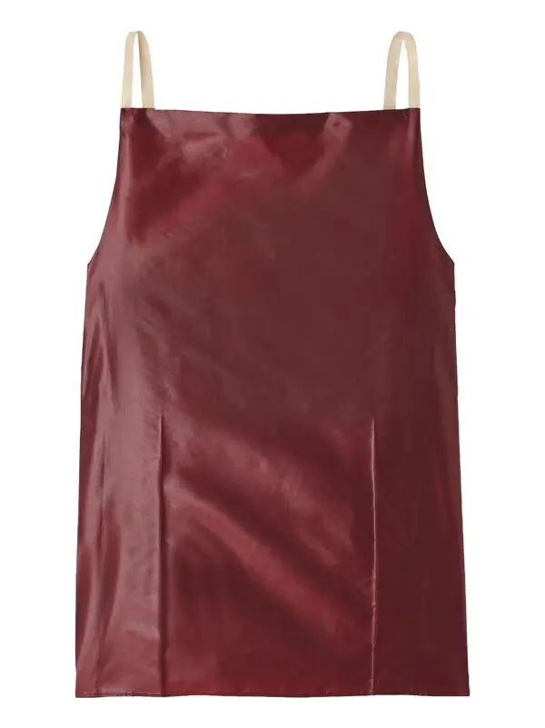 Carven Satin Top With Ribbon Straps - Red