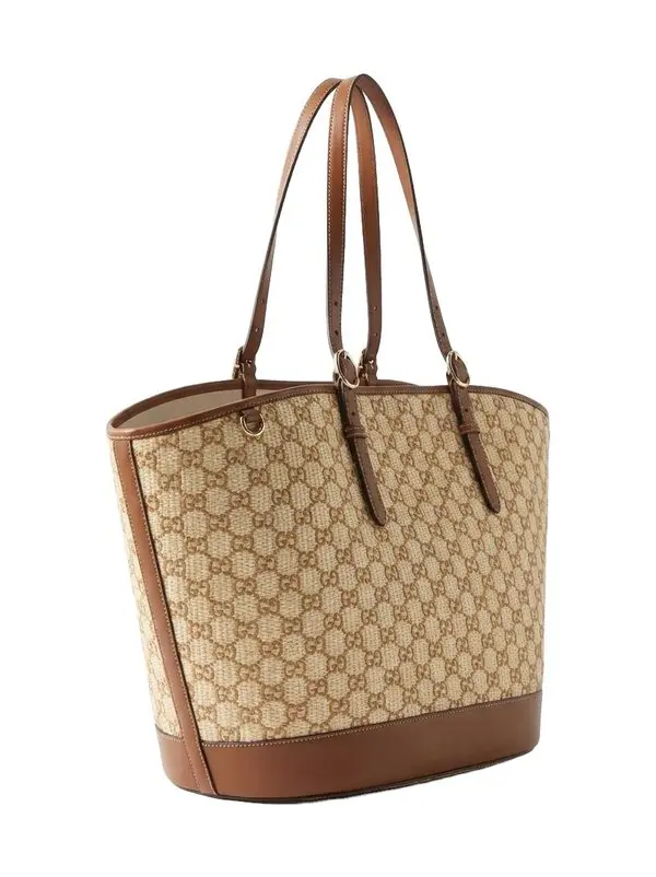 Gucci Woven Large Tote Bag - Natural Brown