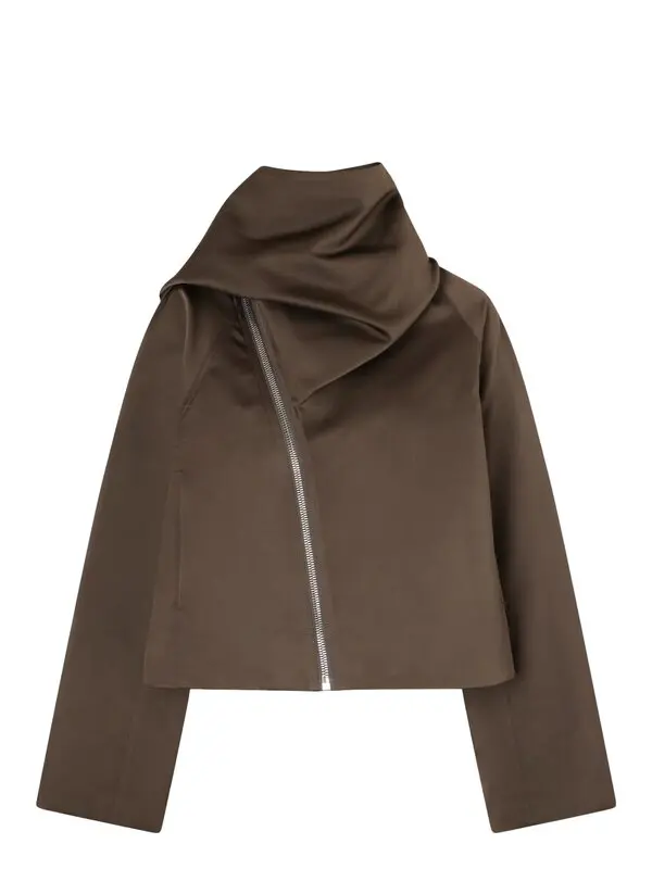 Rick Owens Cropped Scarf Flight Jacket - Brown
