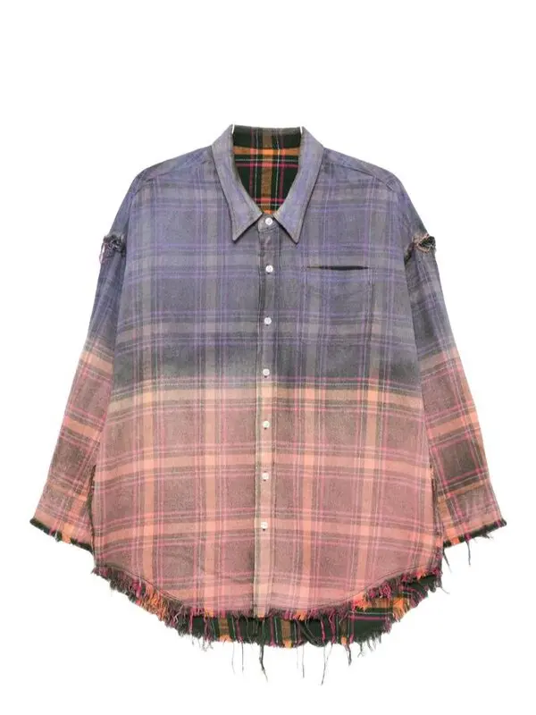 R13 Reversible Shredded Seam Drop Neck Shirt - Purgr