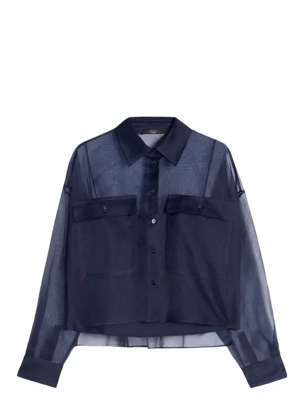 Max Mara Sheer Layered Shirt - Blue