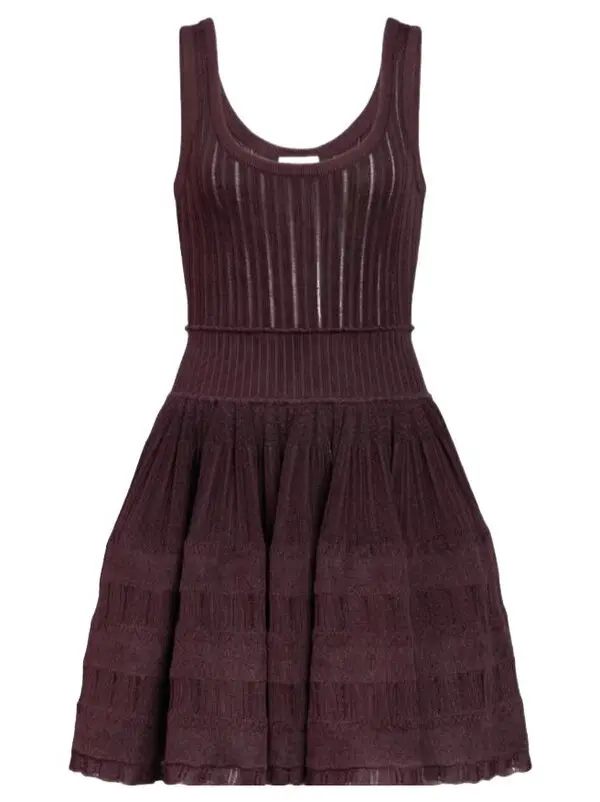 Alaïa Crinoline Knit Mini Dress - Bordeaux
