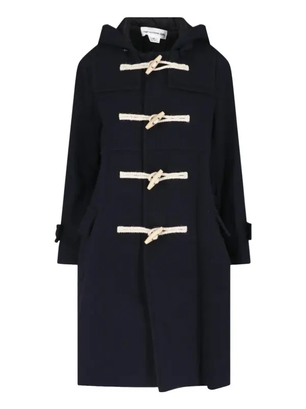 Comme Des Garçons Long-sleeved Hooded Coat - Black
