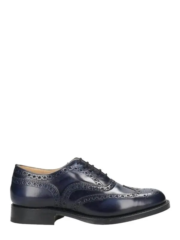 Church's Navy Blue Perforated Detail Leather Dress Shoes - Black
