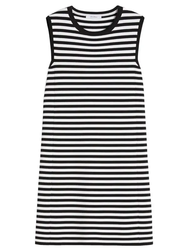 Max Mara Sleeveless Striped Mini Dress - Black