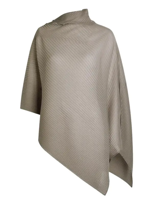 Issey Miyake Asymmetrical Pleated Top - Light Brown