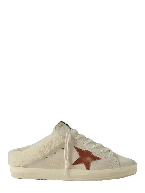 GOLDEN GOOSE Super-star Sabot Shearling-lined Sneakers - Nude