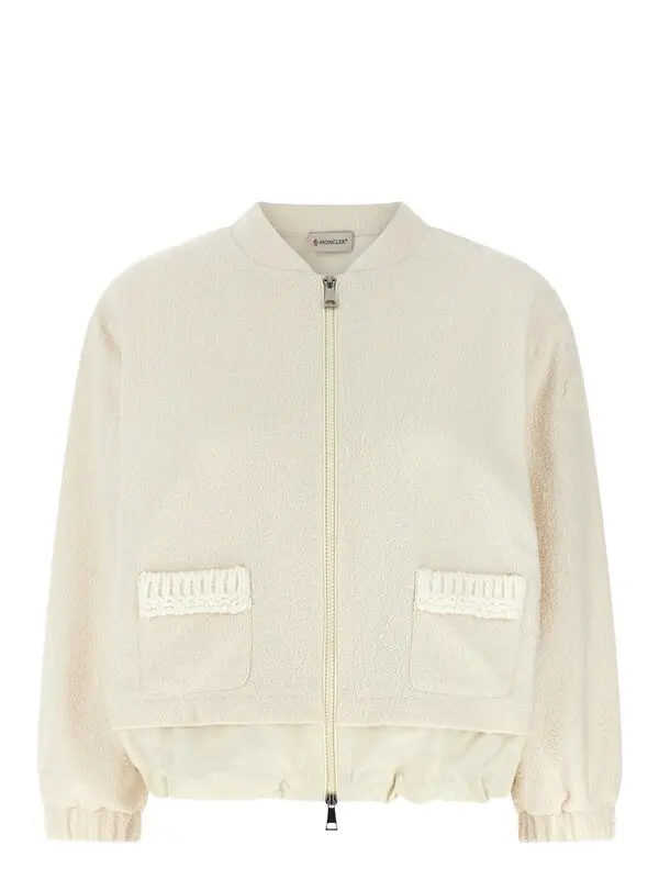 Moncler Boucle Zip-up Cardigan - Beige