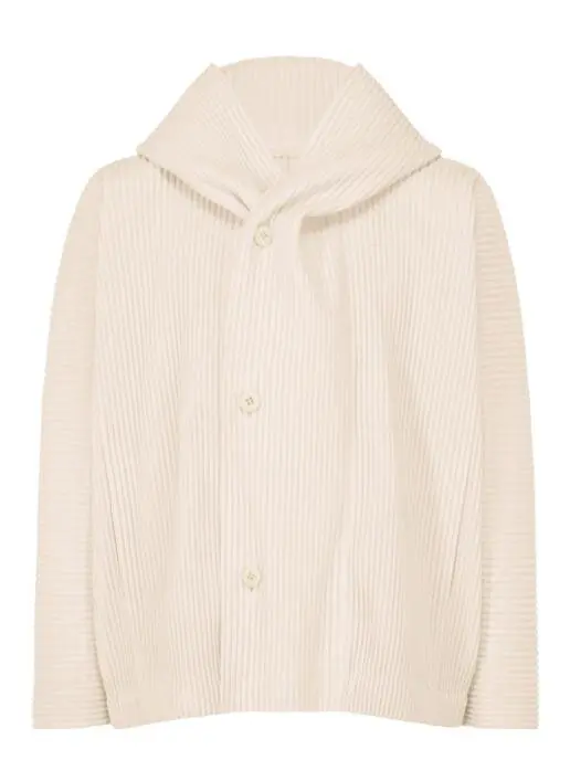Issey Miyake Homme Plissé Pleated Hooded Jacket - Beige