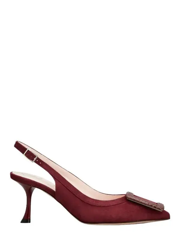 ROGER VIVIER Viv In The City' Suede Slingback Pumps - Red