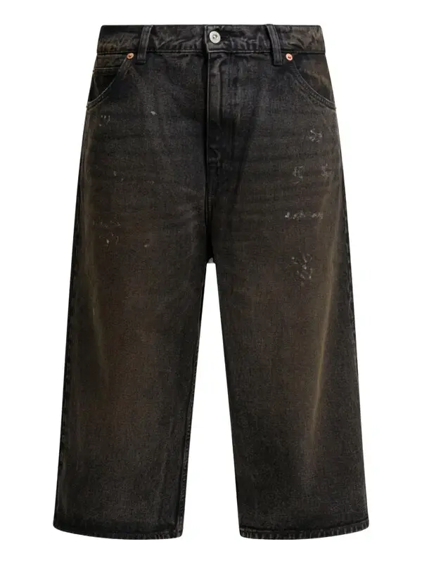 Our Legacy Capri Cut Distressed Denim Shorts - Black