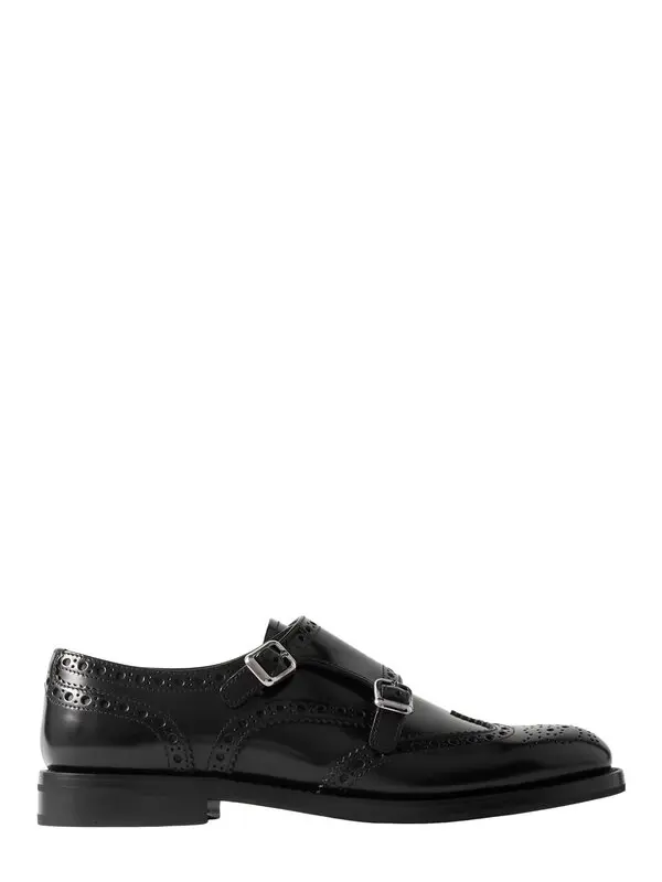 Church's Lana Leather Brogues With Double Monk Straps - Black