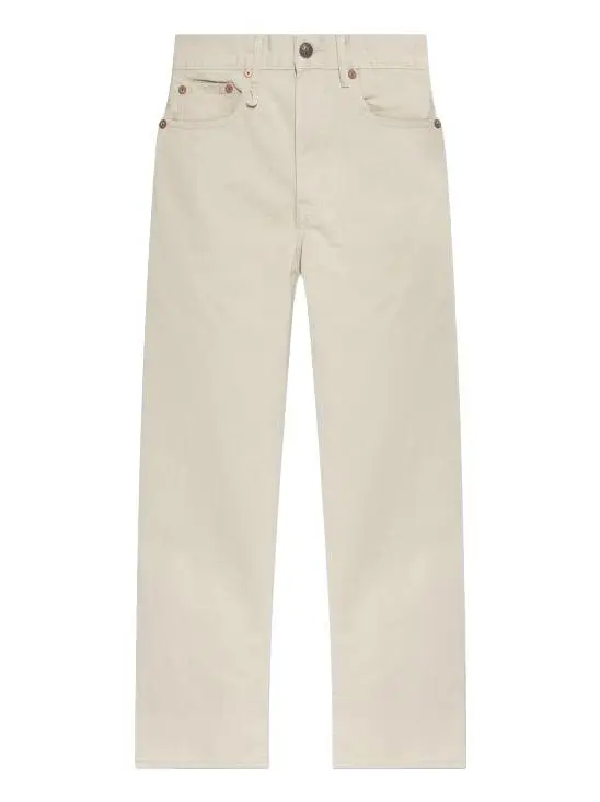 R13 Embroidered Pocket Jeans - Cream