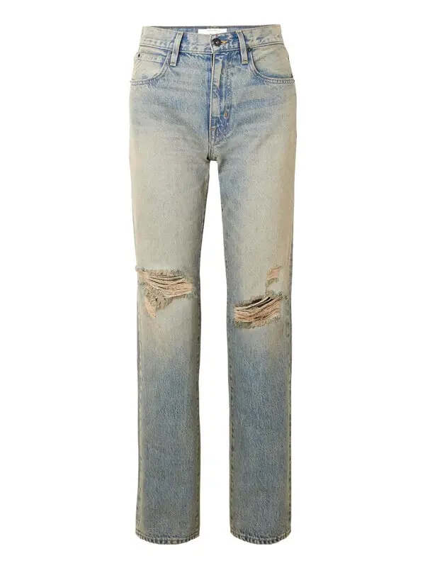 SLVRLAKE Sophie Long Mid-rise Straight-leg Jeans - Gray