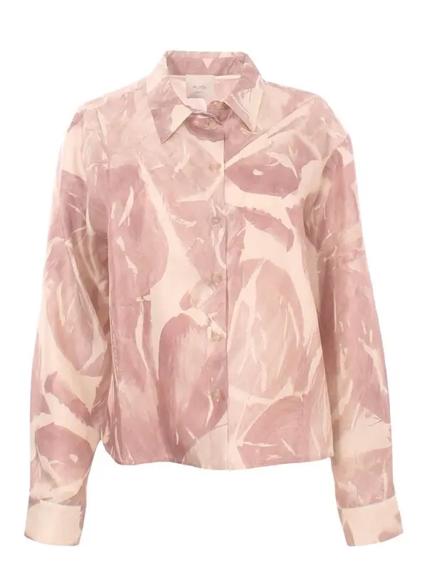 ALYSI Brushed Print Regular Top - Pink